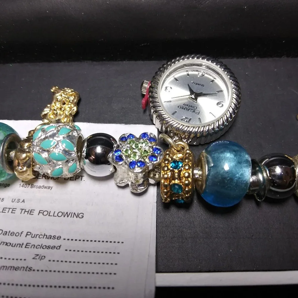 Figaro Couture | Jewelry | Figaro Couture Watch Charm Bracelet New ...